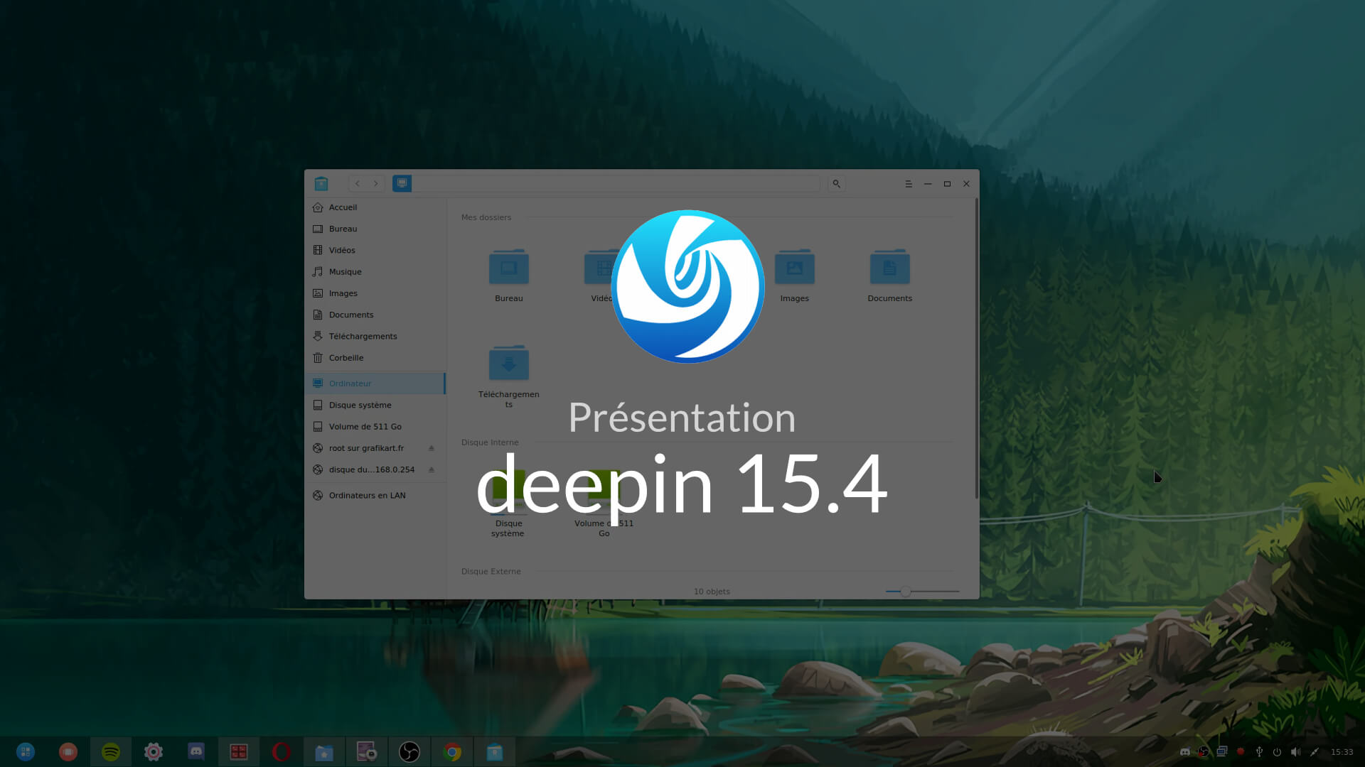 Tutoriel vidéo Unix & DeepIn : Environnement de bureau : Deepin 15.4 ...