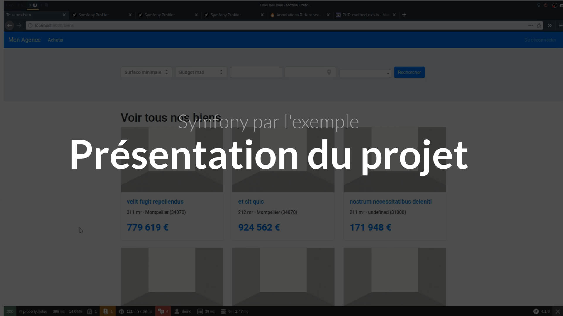 Présentation du projet — Formation Symfony 4 par l'exemple | Grafikart