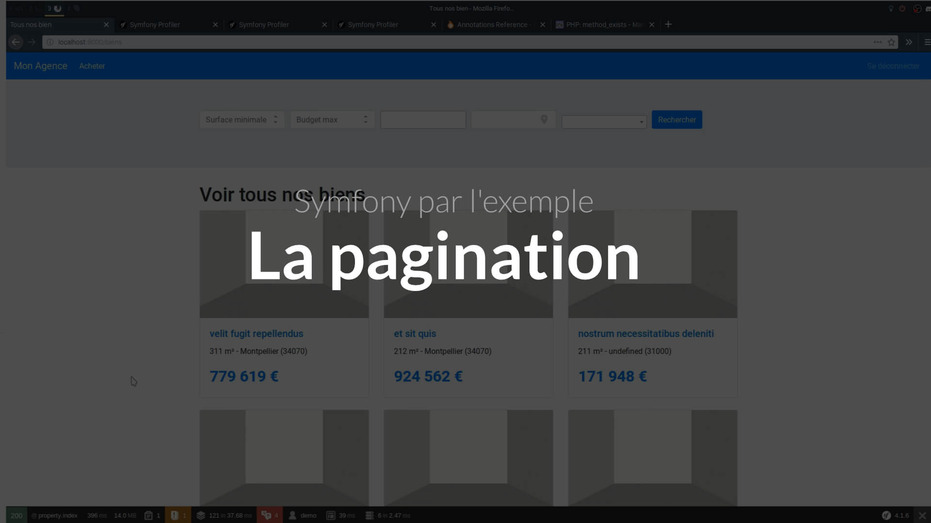 Paginer les biens — Formation Symfony 4 par l'exemple | Grafikart