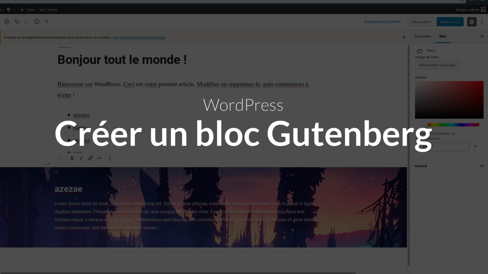Tutoriel vidéo WordPress : Créer un bloc Gutenberg | Grafikart