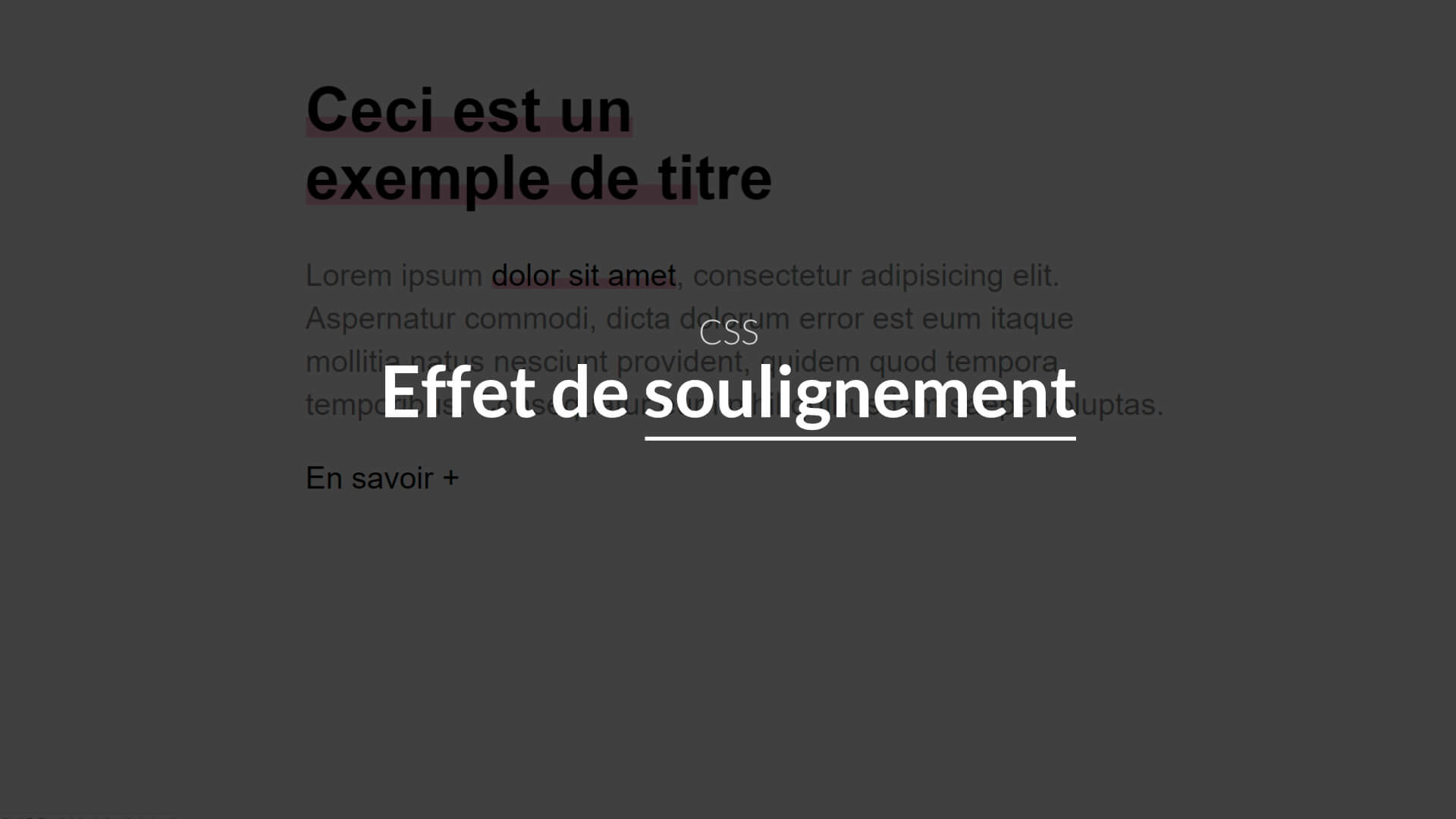 Tutoriel vidéo CSS : Effet de soulignement | Grafikart