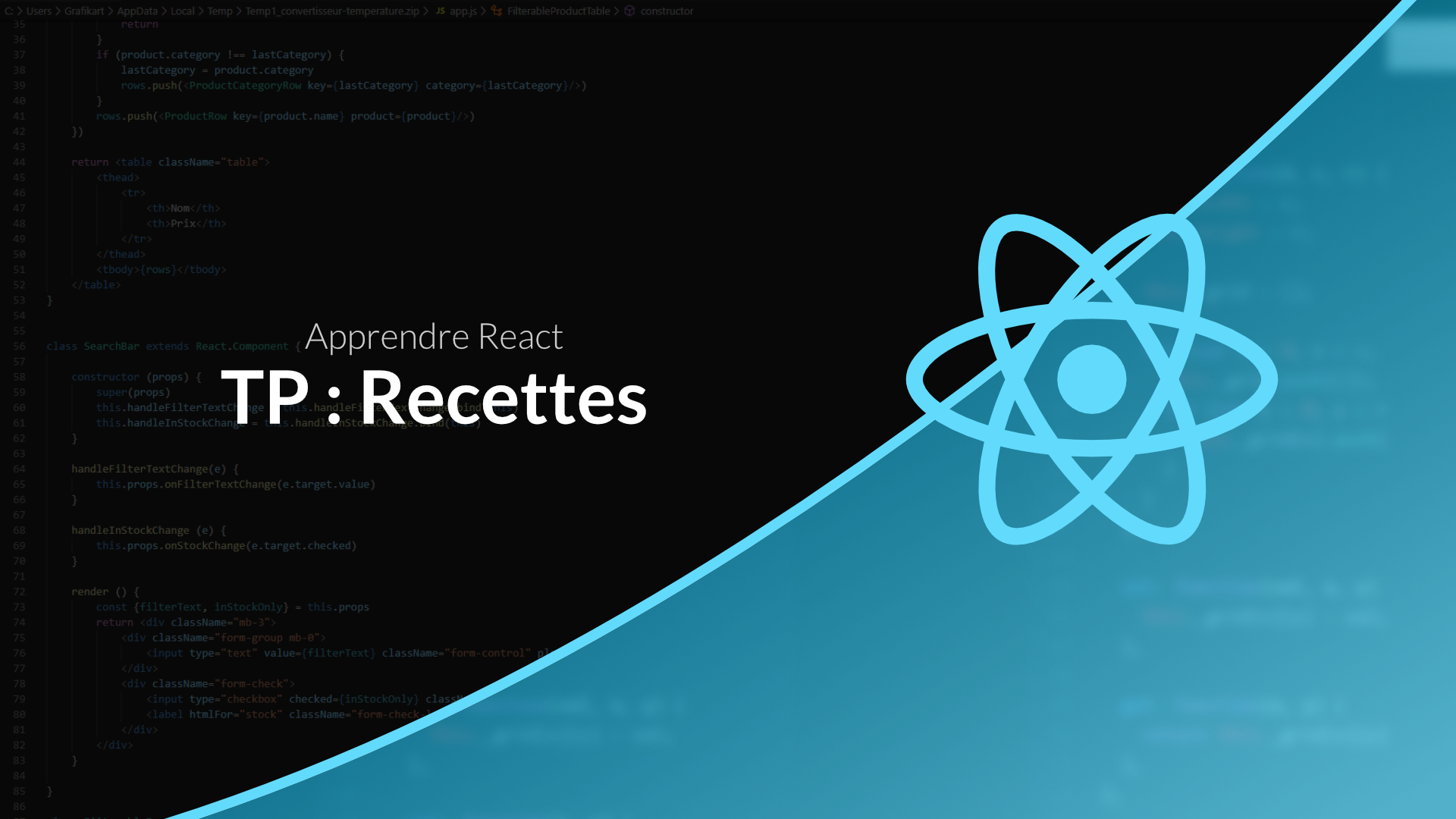 TP Recettes: Création d'une recette — Formation Apprendre React 16 ...
