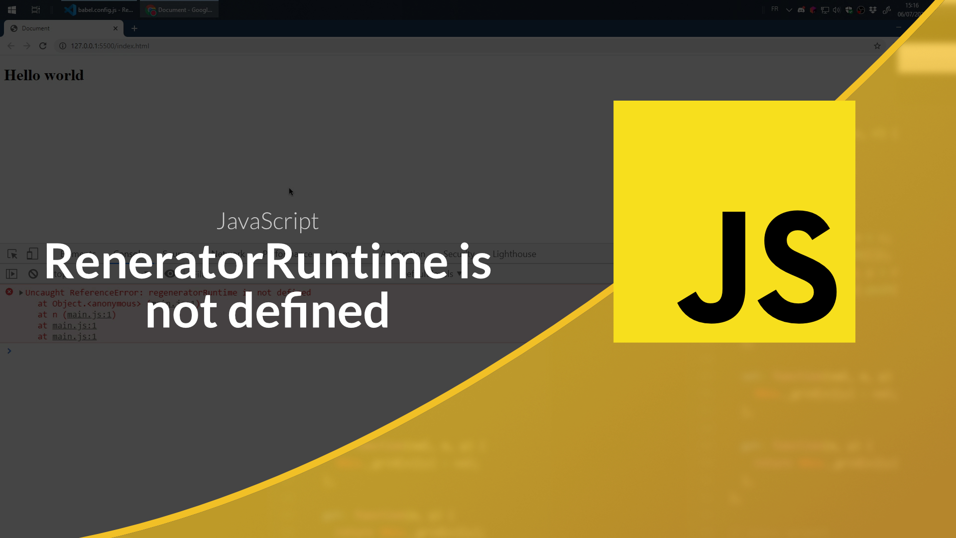 RegeneratorRuntime is not defined — Formation Déboguer son code JavaScript | Grafikart
