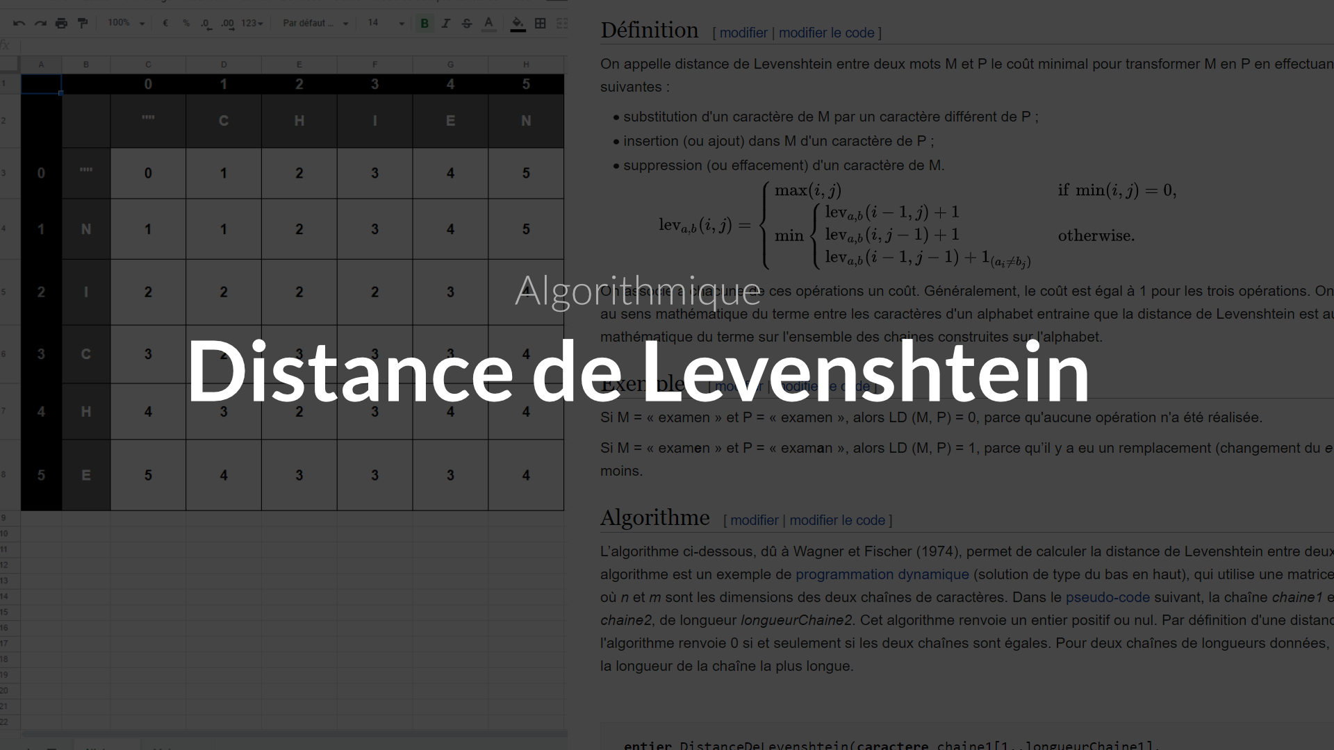 Tutoriel vidéo Algorithmique : Distance de Levenshtein | Grafikart