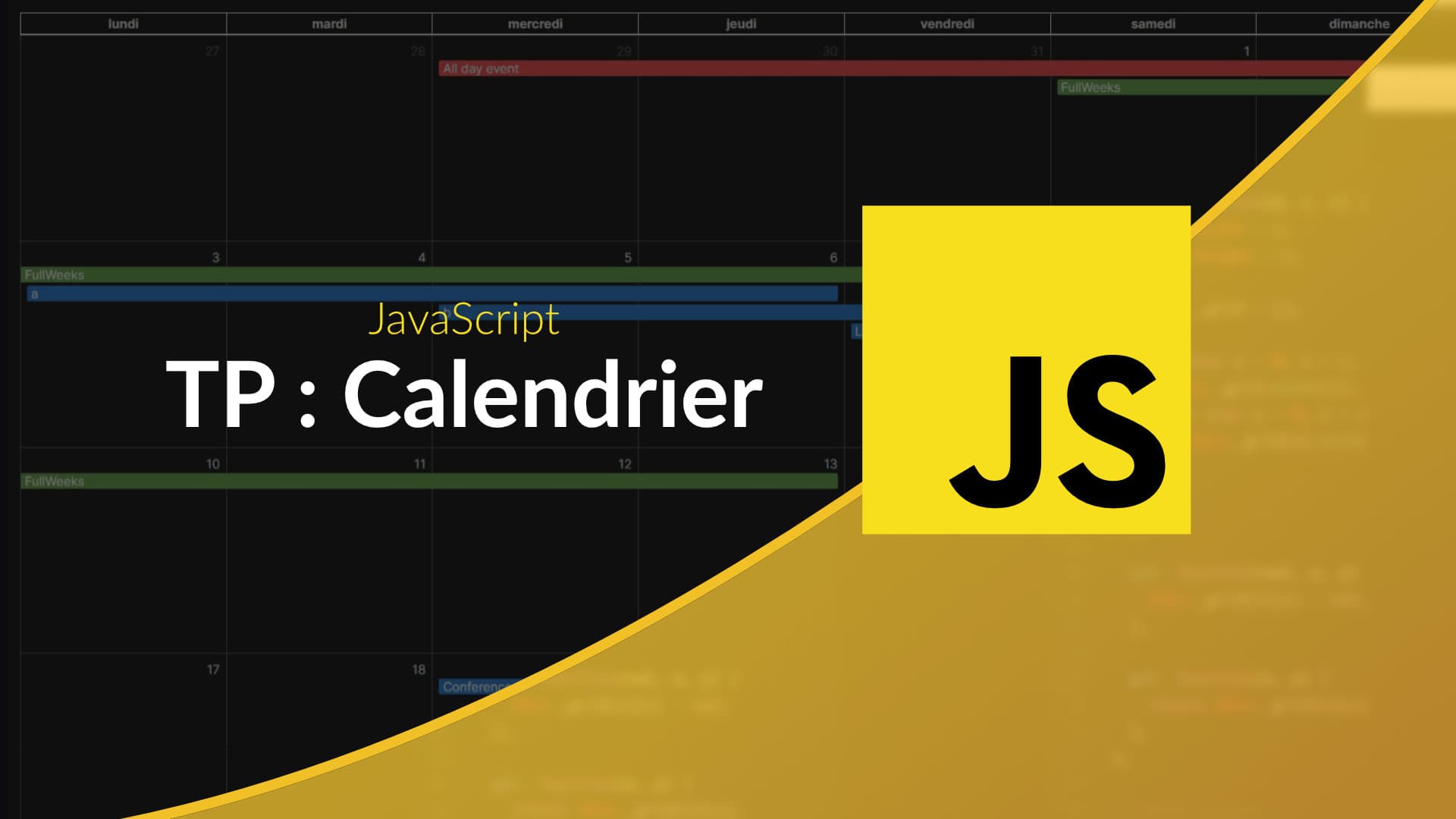 TP : Calendrier mensuel — Formation Apprendre le JavaScript | Grafikart