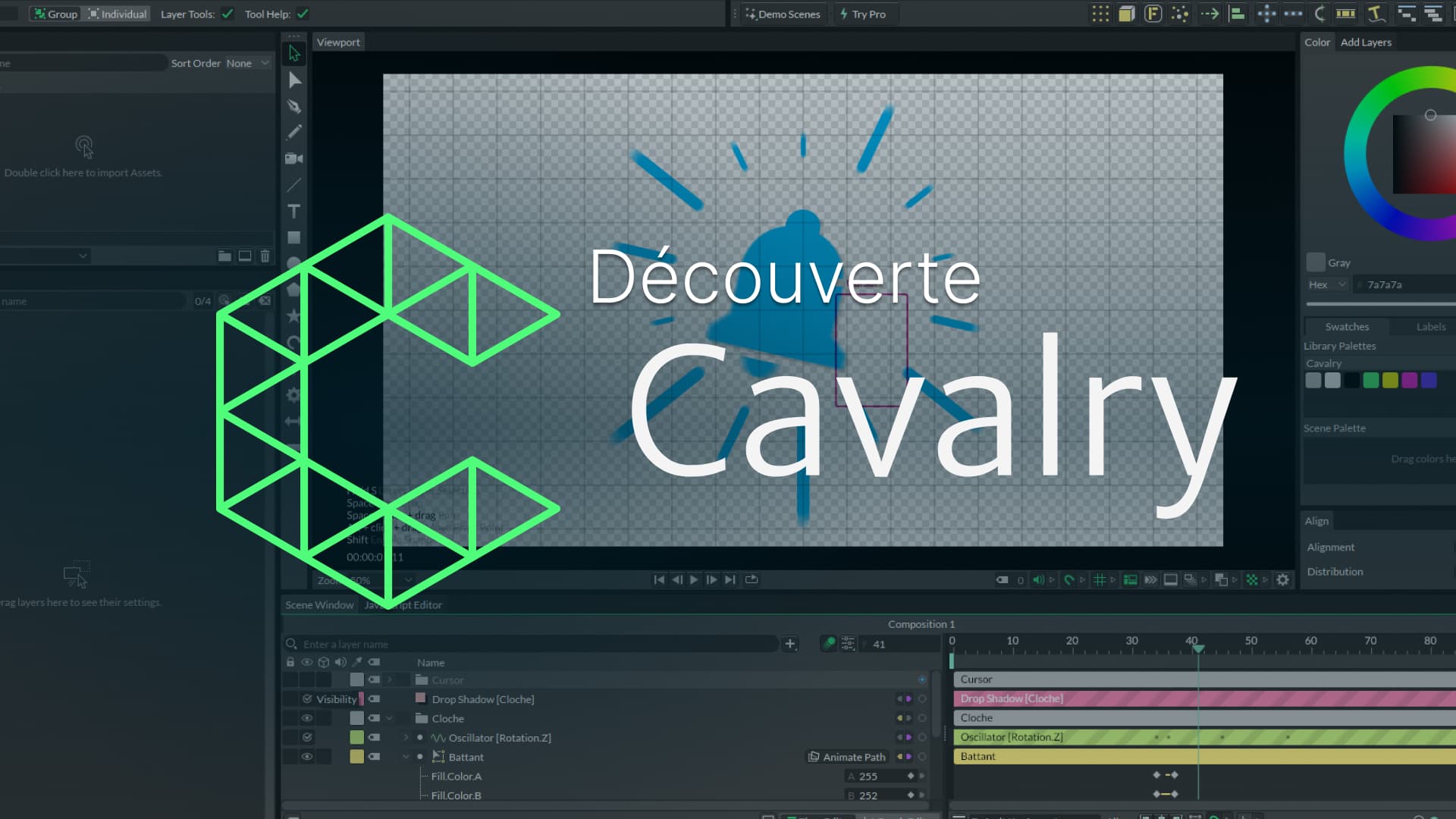 Tutoriel vidéo Cavalry : Créer des animations 2D avec Cavalry | Grafikart