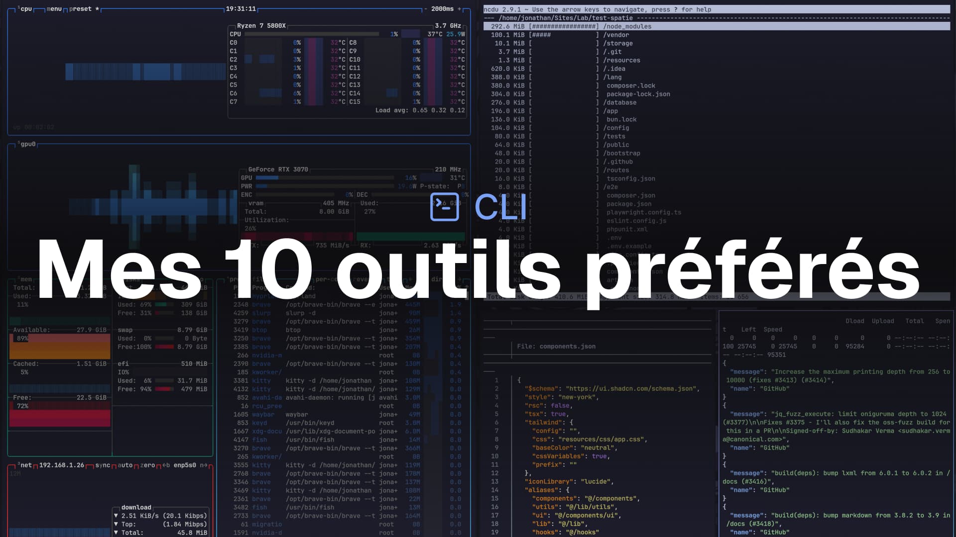 Tutoriel vidéo Unix : Mes outils préférés dans le terminal | Grafikart